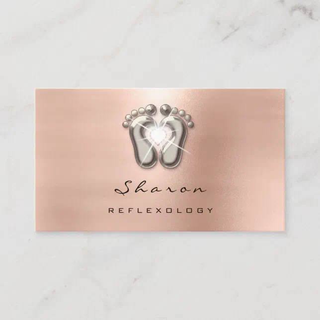Massage Therapy Reflexology Therapy Gold Beige Business Card | Zazzle