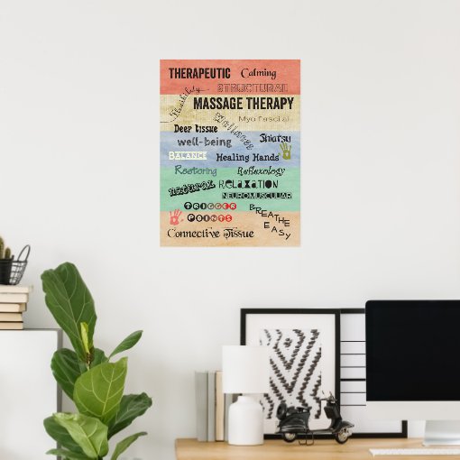 Massage Therapy Words Poster | Zazzle