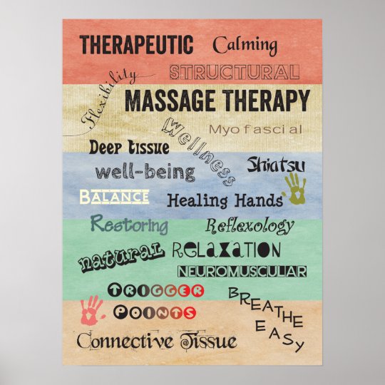 Massage Therapy Words Poster | Zazzle.com