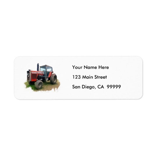 Antique Tractor in Black and White Return Address Label | Zazzle.com