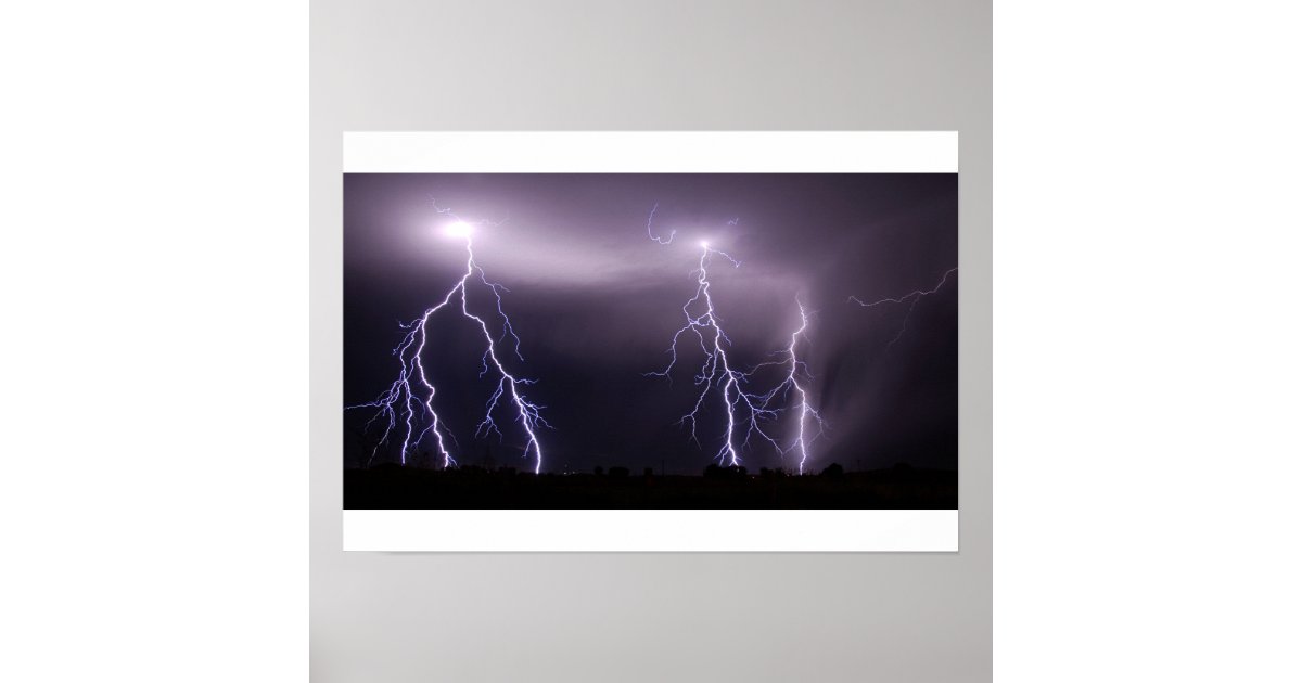 Massive Lightning Strike Poster | Zazzle