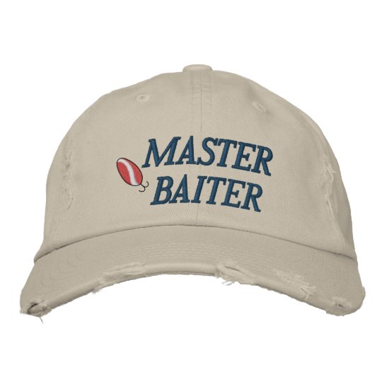 Master Baiter Fishing Embroidered Hat | Zazzle.com