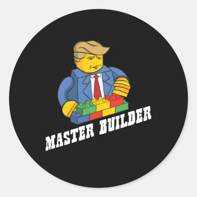 Master Builder Building Blocks Youth Classic Round Sticker | Zazzle