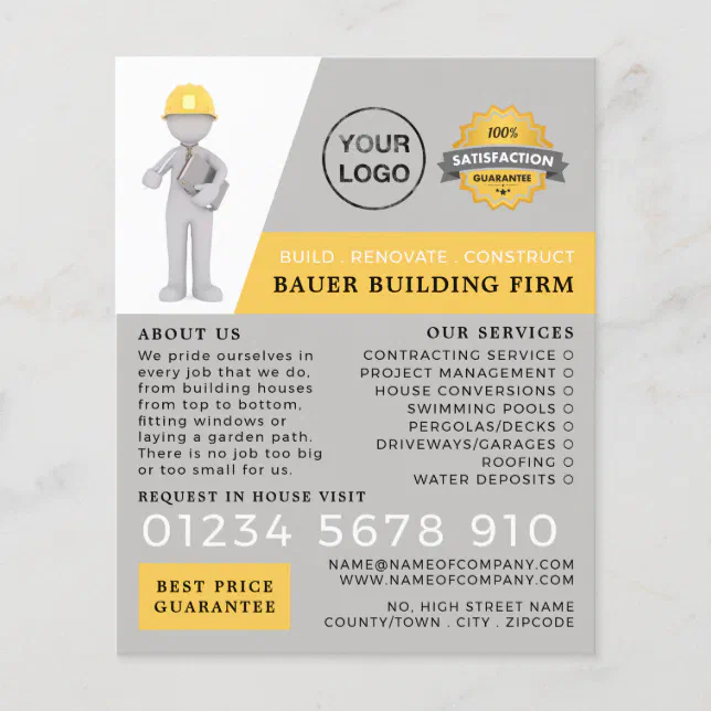 Master Builder, Building Firm, Builders Advert Flyer | Zazzle