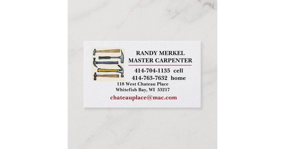 MASTER CARPENTER BUSINESS CARD | Zazzle