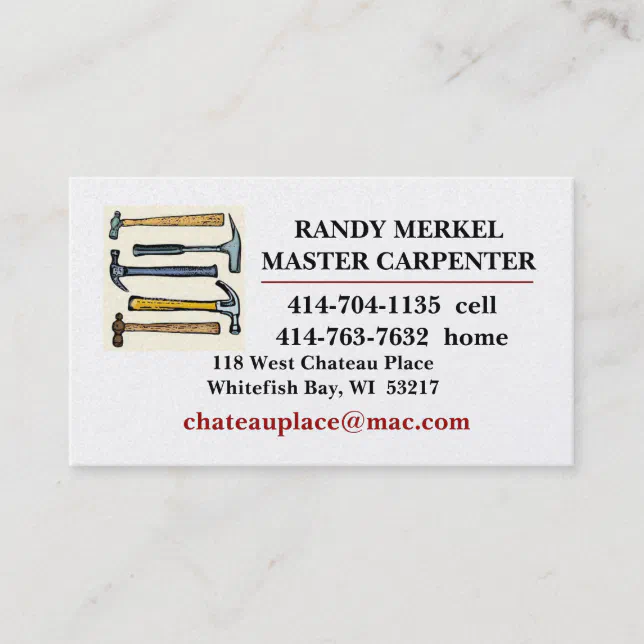 MASTER CARPENTER BUSINESS CARD | Zazzle