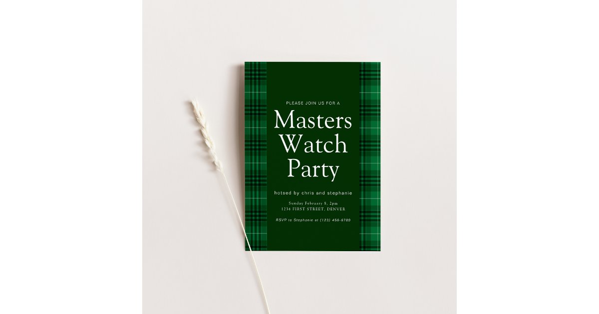 Master Golf Watch Party Invite | Zazzle