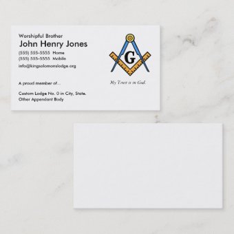 Master Mason Business Card | Zazzle