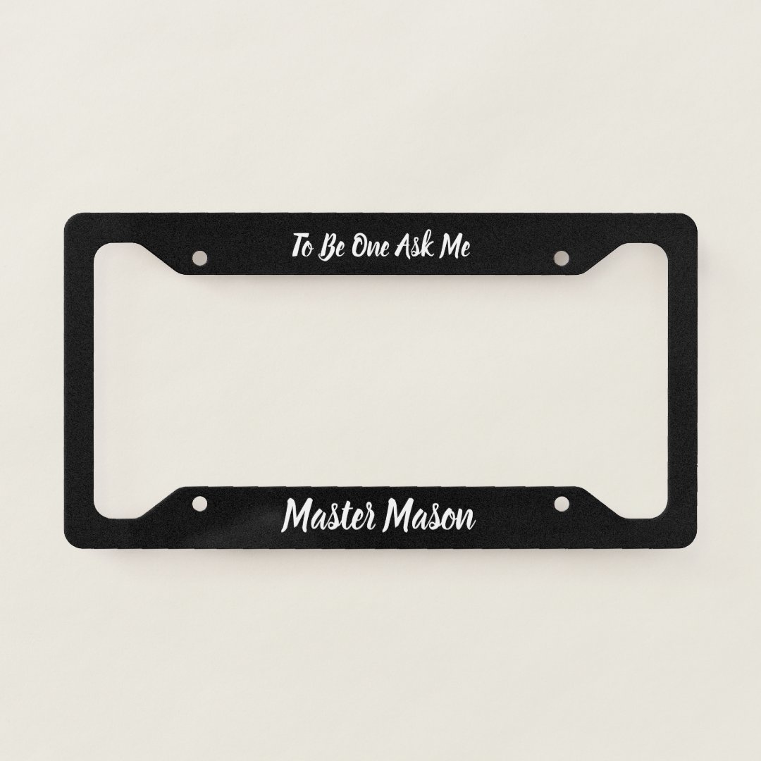 Master Mason License Plate Frame | Zazzle