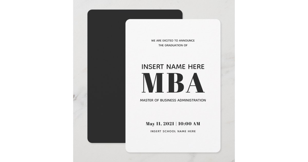 Master of Business Administration MBA Graduation Announcement | Zazzle
