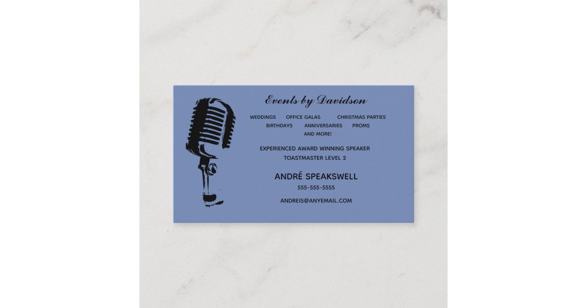 Master of Ceremonies Business Card | Zazzle
