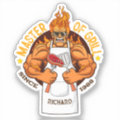 Master of Grill Fathers Day Gift BBQ Chef Dad Sticker | Zazzle