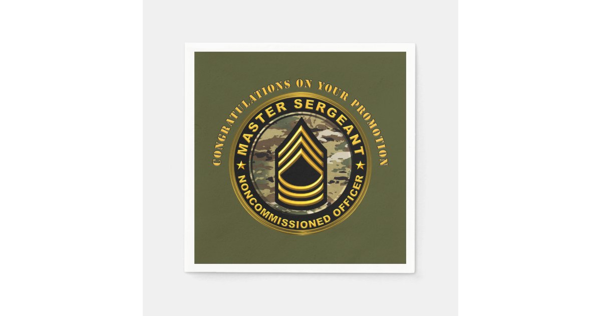 Master Sergeant Promotion MSG Napkins | Zazzle