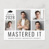 Mastered It 5 Photo Masters Degree Graduation Announcement Postcard ...