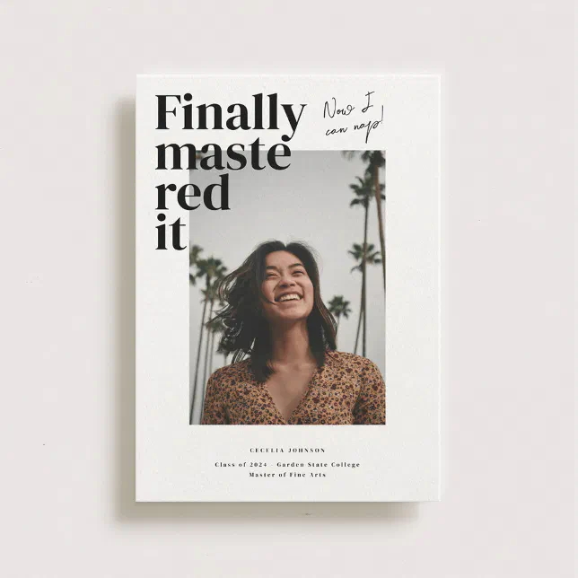 Mastered It! Graduation Photo Announcement | Zazzle