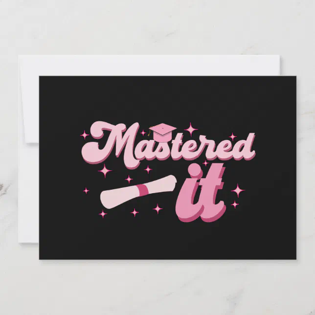 Mastered It Masters Degree Graduate MBA Graduation Announcement | Zazzle