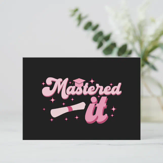 Mastered It Masters Degree Graduate MBA Graduation Thank You Card | Zazzle