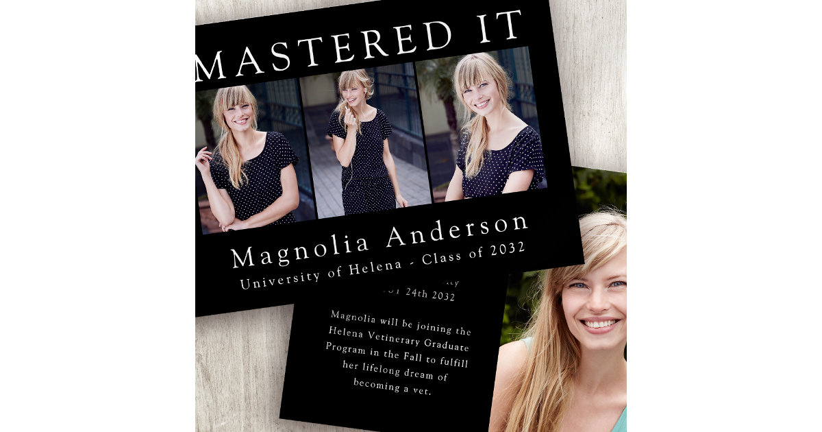 Mastered It Photo Graduation Announcement | Zazzle