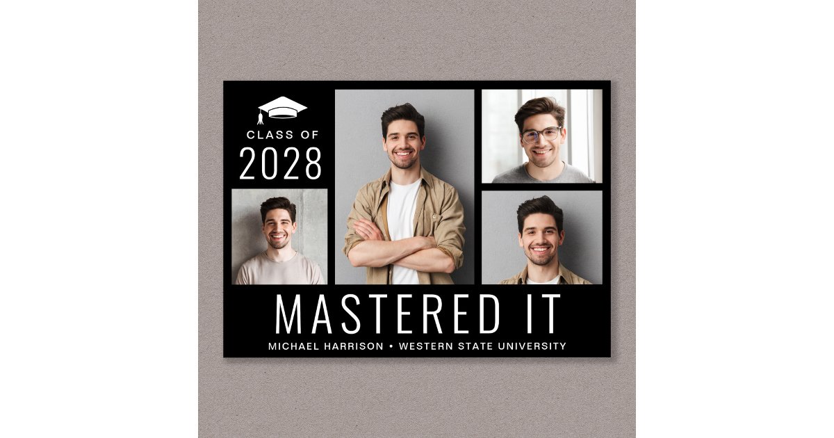 Mastered It Photo Masters Degree Graduation Announcement | Zazzle