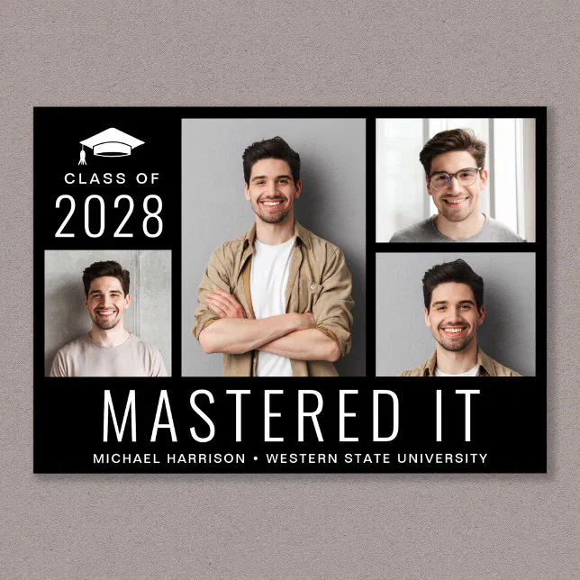 Mastered It Photo Masters Degree Graduation Announcement | Zazzle