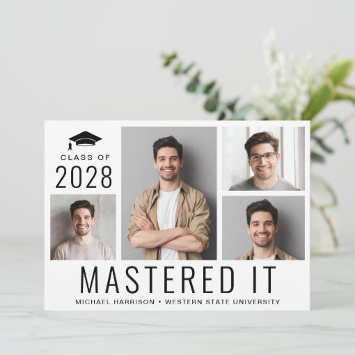 Mastered It Photo Masters Degree Graduation Party Invitation | Zazzle