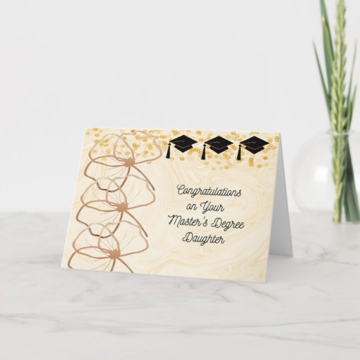 Master's Degree Card for Daughter with Rose Gold | Zazzle