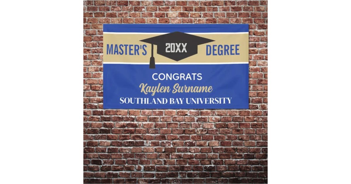 Master's Degree Congrats! CUSTOM Banner | Zazzle