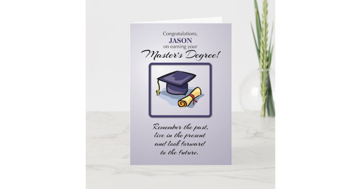 Master's Degree Custom Name Graduation Remember Card | Zazzle
