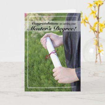 Master's Degree Graduation Congratulations Card | Zazzle