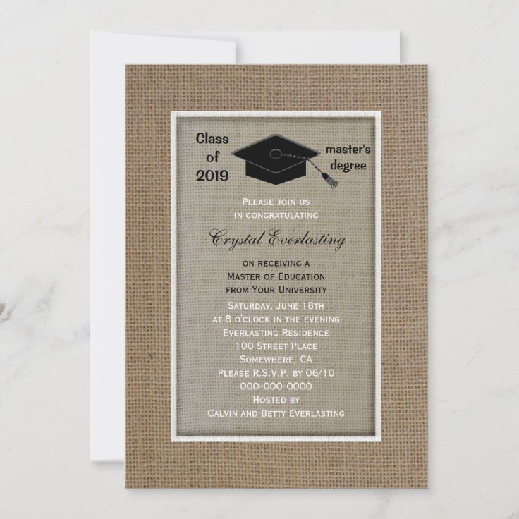 Masters Degree Graduation Invitation | Zazzle