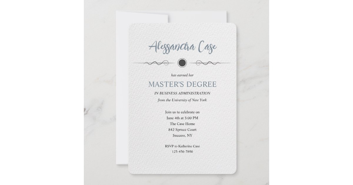 Masters Degree Graduation Invitation | Zazzle