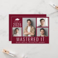 Masters Degree Photo Burgundy Graduation Party Invitation | Zazzle
