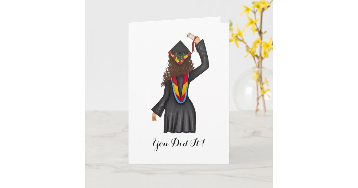 Masters Graduate With Diploma Graduation Card | Zazzle