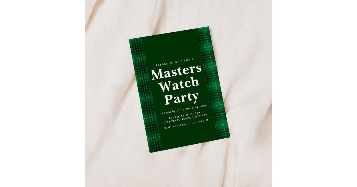 Masters Tournament Golf Watch Party Invitation | Zazzle