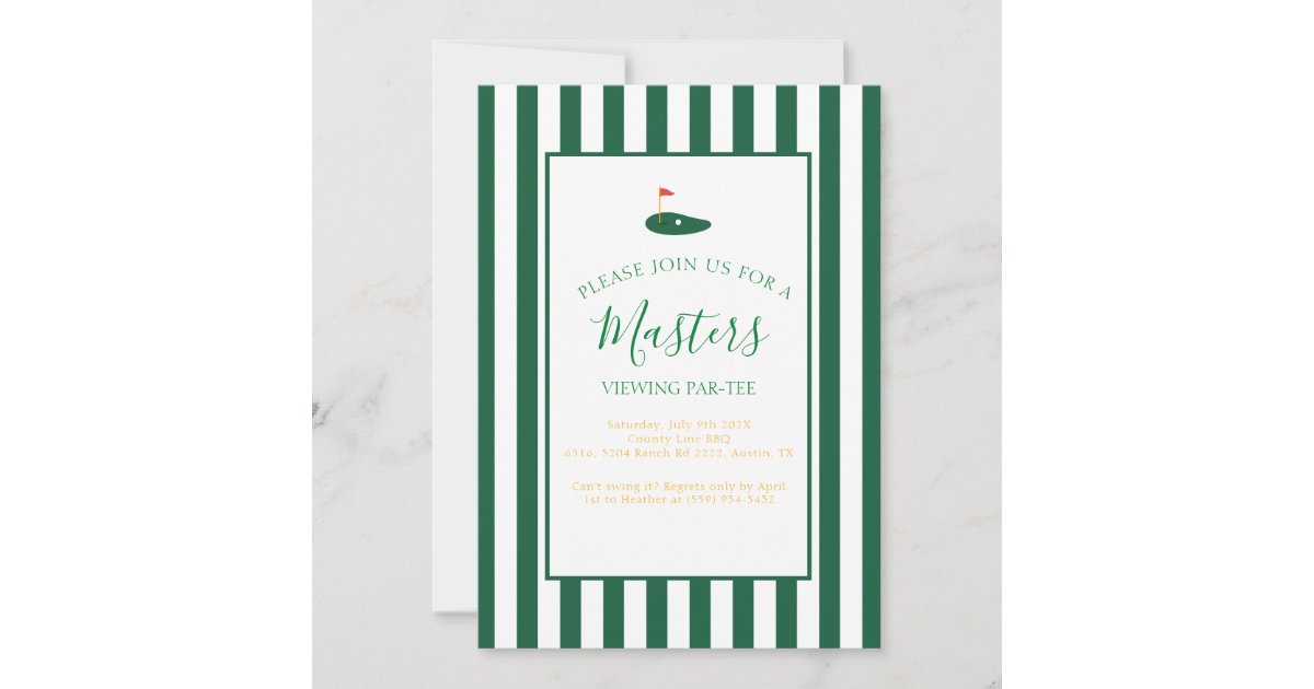 Masters Viewing Party Birthday Invitation | Zazzle