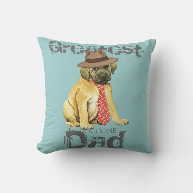 Mastiff Dad Throw Pillow | Zazzle
