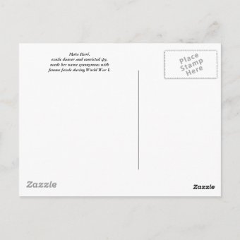 Mata Hari Postcard | Zazzle
