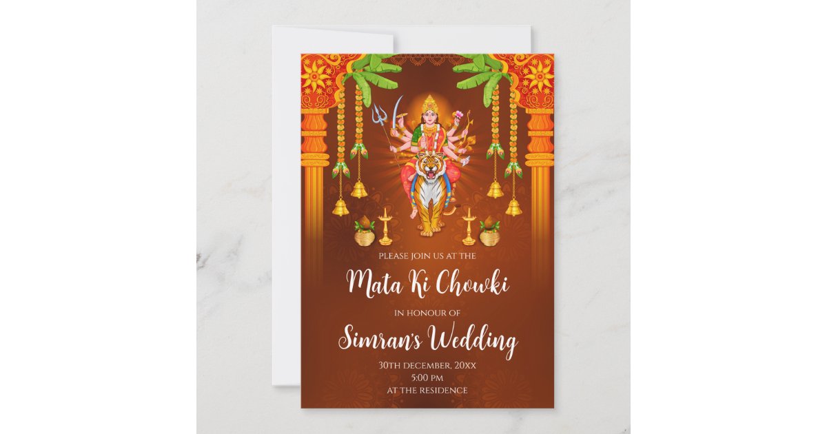 Mata Rani invites & Mata ki Chowki invitation | Zazzle