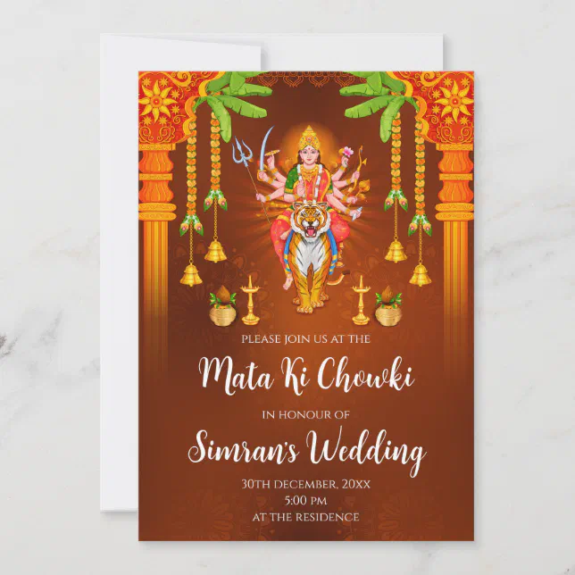 Mata Rani invites & Mata ki Chowki invitation | Zazzle