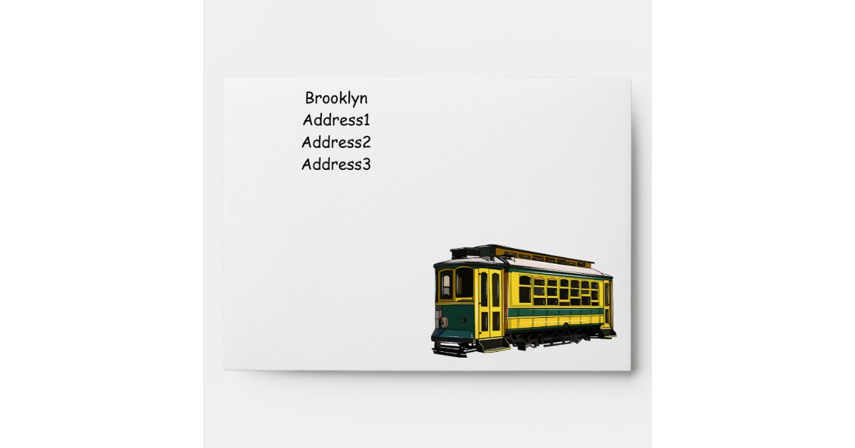 Mata trolley cartoon illustration envelope | Zazzle