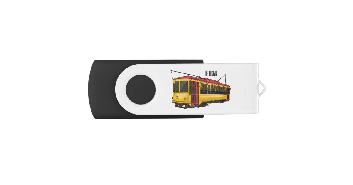 Mata trolley cartoon illustration flash drive | Zazzle