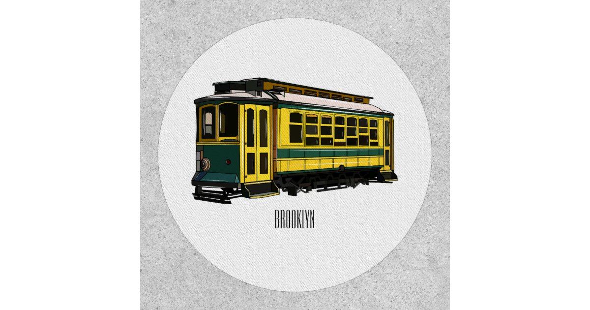 Mata trolley cartoon illustration patch | Zazzle