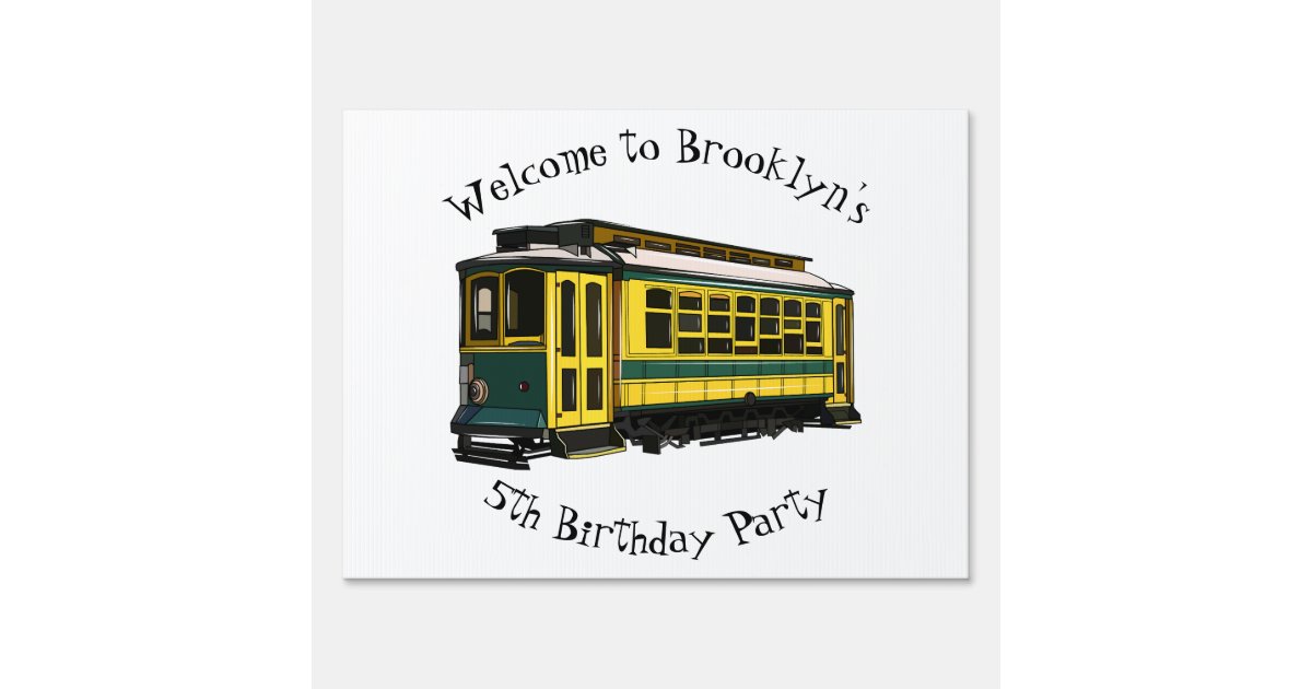 Mata trolley cartoon illustration sign | Zazzle