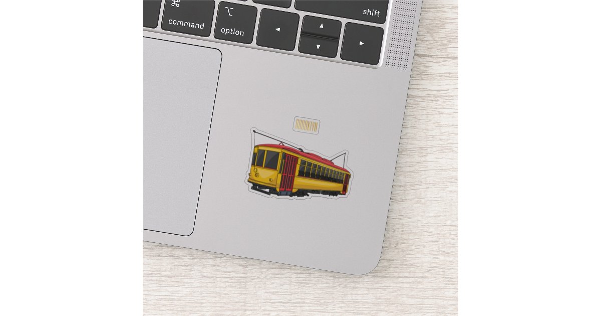 Mata trolley cartoon illustration sticker | Zazzle