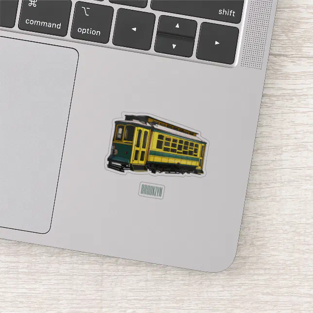 Mata trolley cartoon illustration sticker | Zazzle