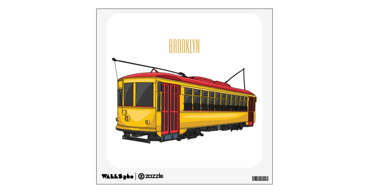 Mata trolley cartoon illustration wall decal | Zazzle