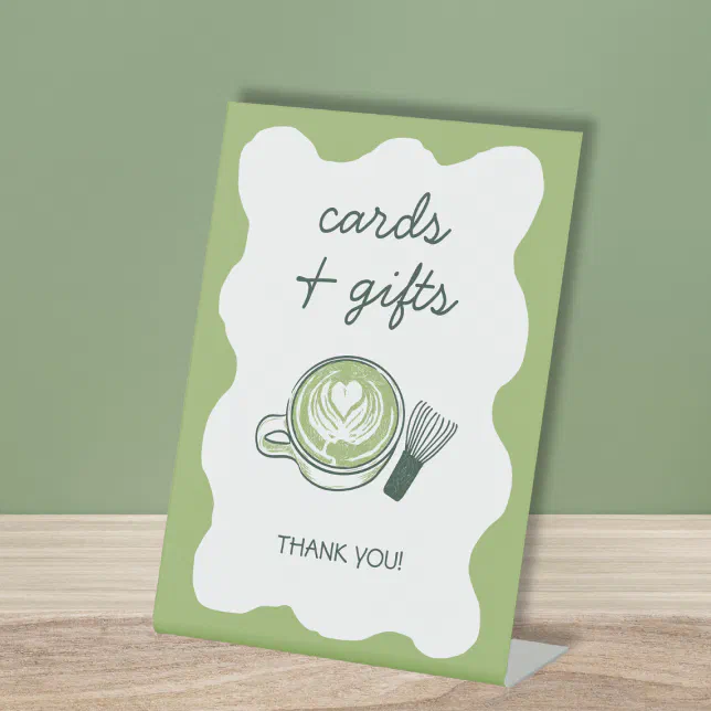 Matcha Cards & Gifts Bridal Shower Green Tea Pedestal Sign | Zazzle