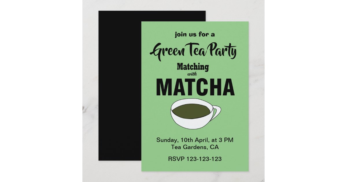 Matcha Green Tea Party Invitation | Zazzle