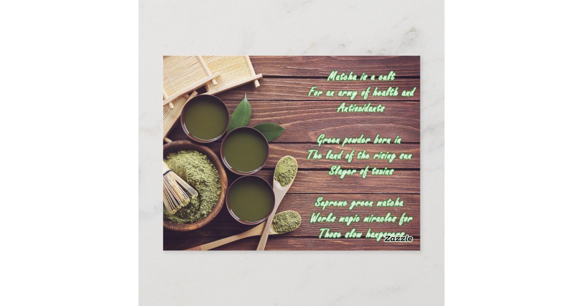 Matcha Poem Postcard | Zazzle