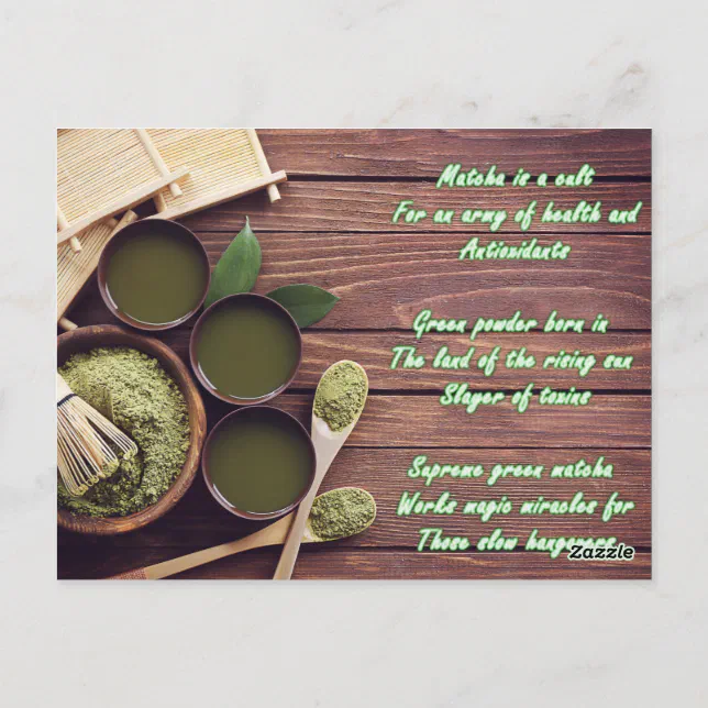 Matcha Poem Postcard | Zazzle